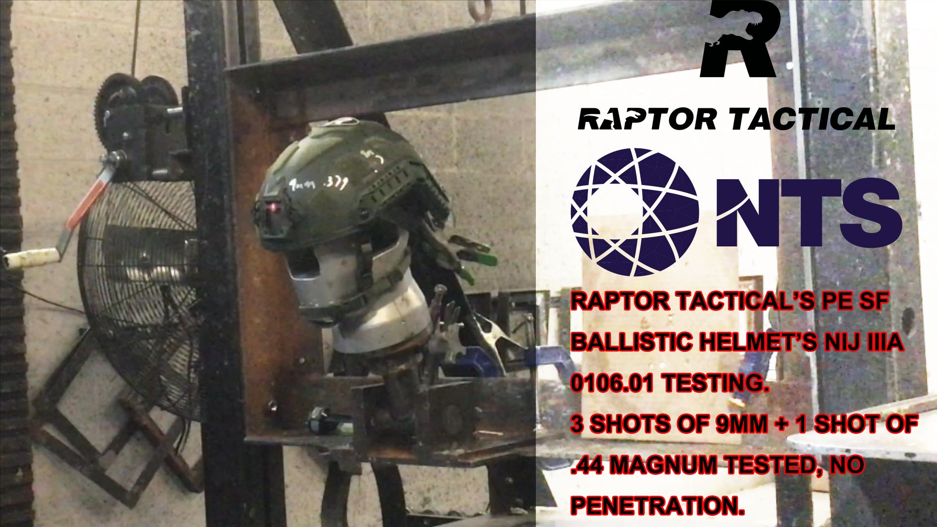 Raptor Tactical SF Cut Helmet's Ballistic Testing Video By NTS USA ...